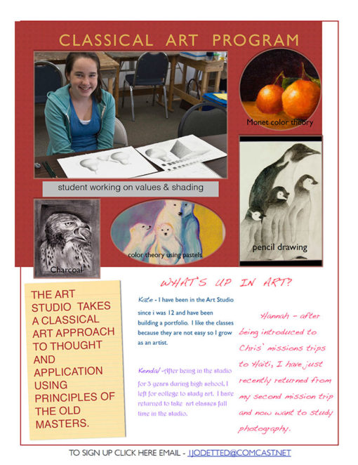 Kids Art Program flyer | diDomizio Arts Center